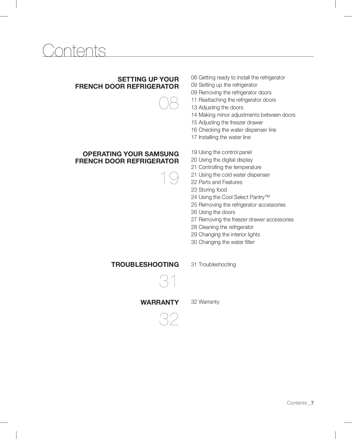 PDF manual for Samsung Refrigerator RF266ABPN