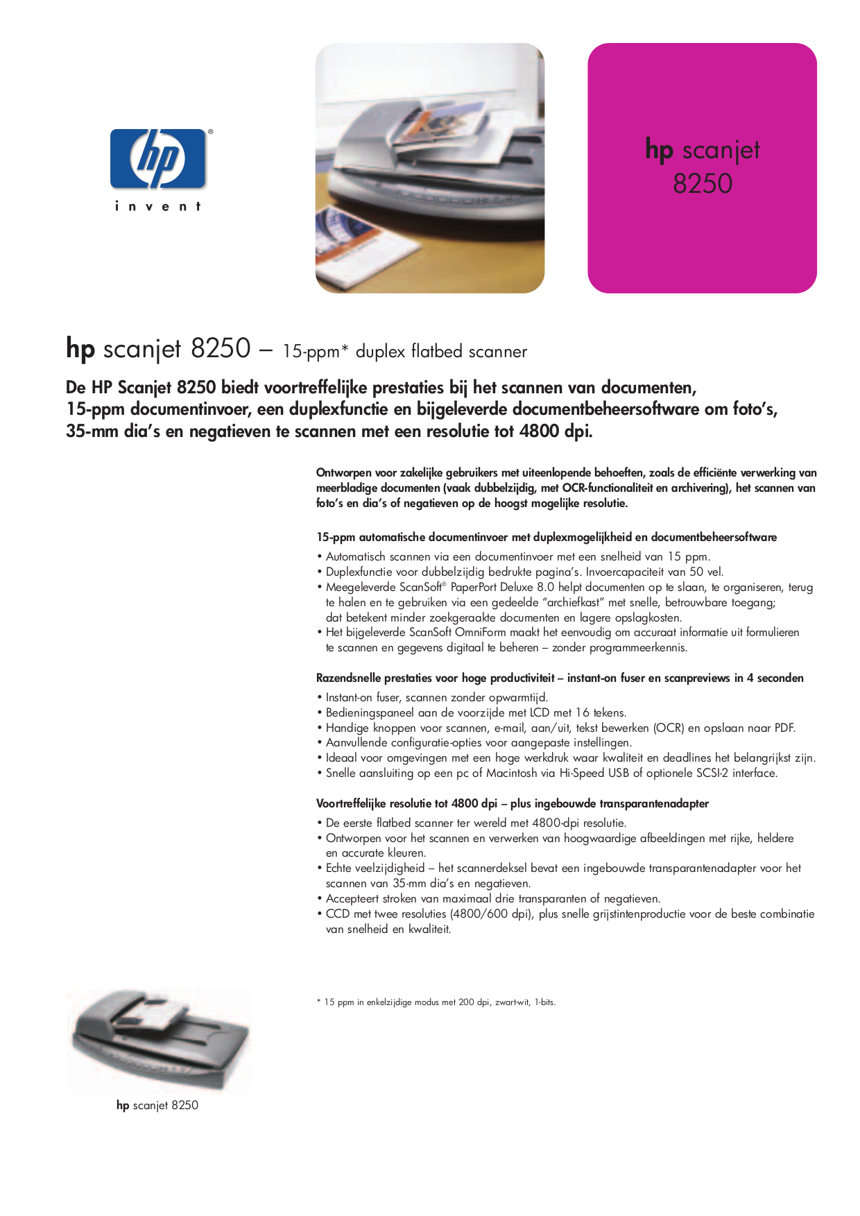 PDF manual for HP Scanner Scanjet 8250