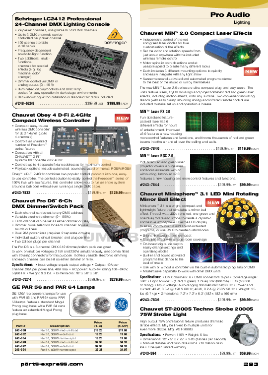 Download free pdf for Chauvet ST-2000S Strobe Lights Other manual