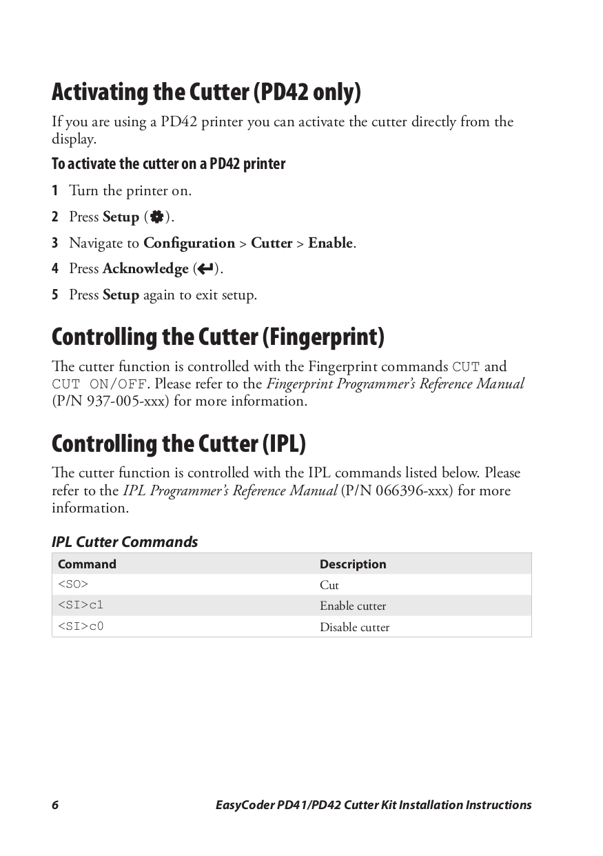 PDF manual for Intermec Printer EasyCoder PD42