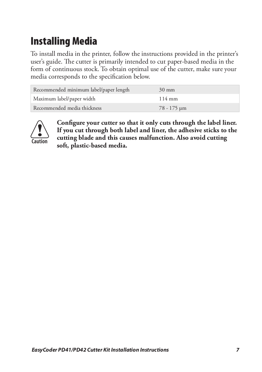 PDF manual for Intermec Printer EasyCoder PD42