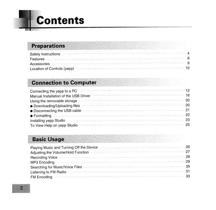 PDF manual for Samsung MP3 Player yePP YP-T5