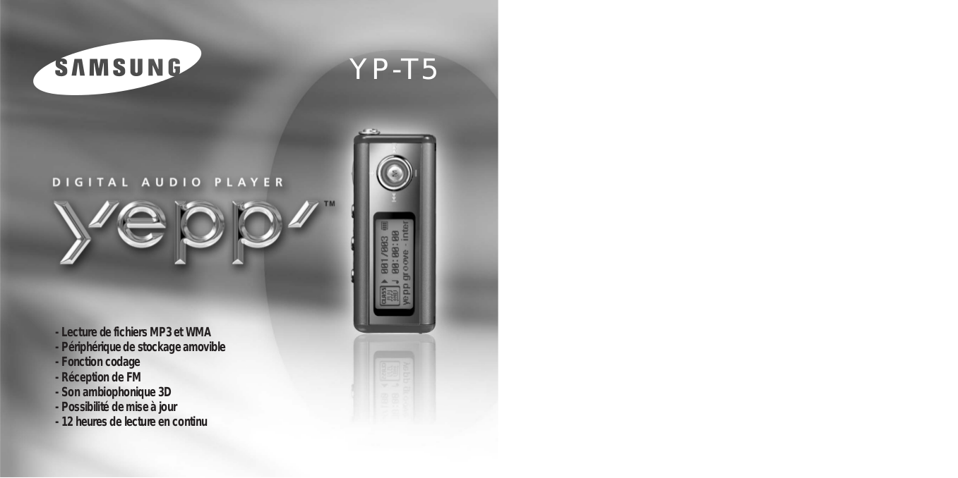 Download free pdf for Samsung yePP YP-T5 MP3 Player manual