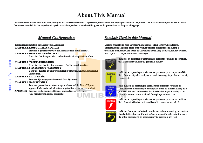 PDF manual for Epson Printer Stylus Photo R265