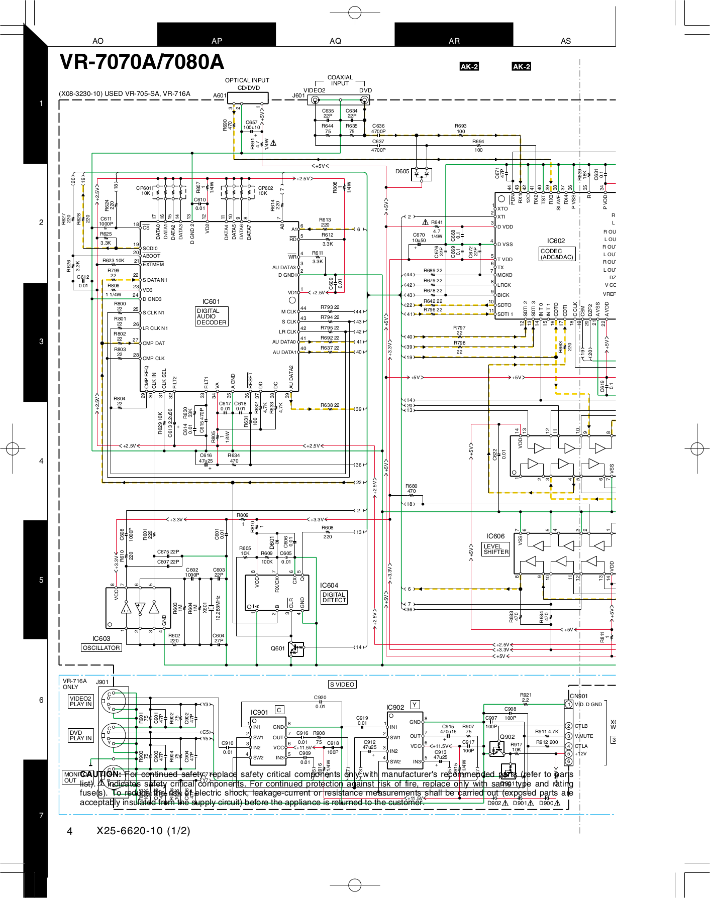 PDF manual for Kenwood Receiver VR-7070A