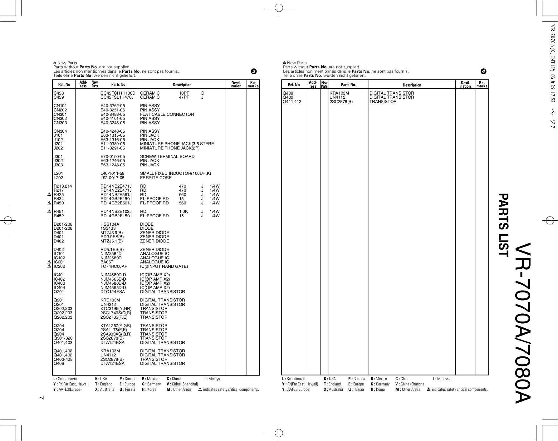 PDF manual for Kenwood Receiver VR-7070A