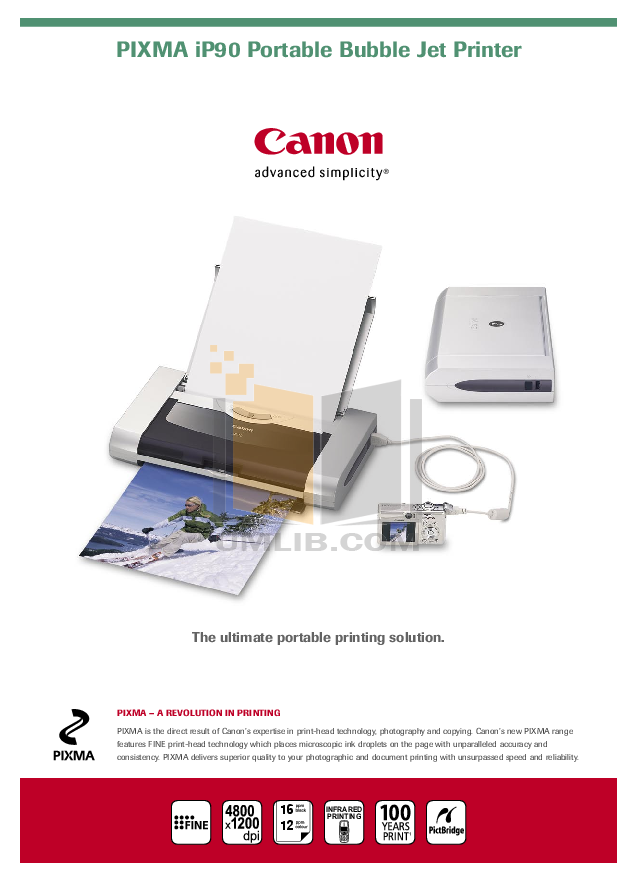 PDF manual for Canon Printer PIXMA iP90