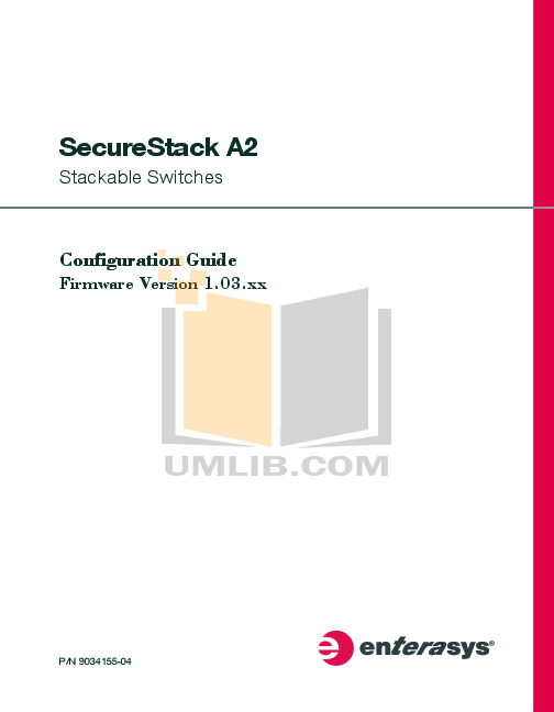 Download free pdf for Enterasys SecureStack A2 A2H254-16 Switch manual