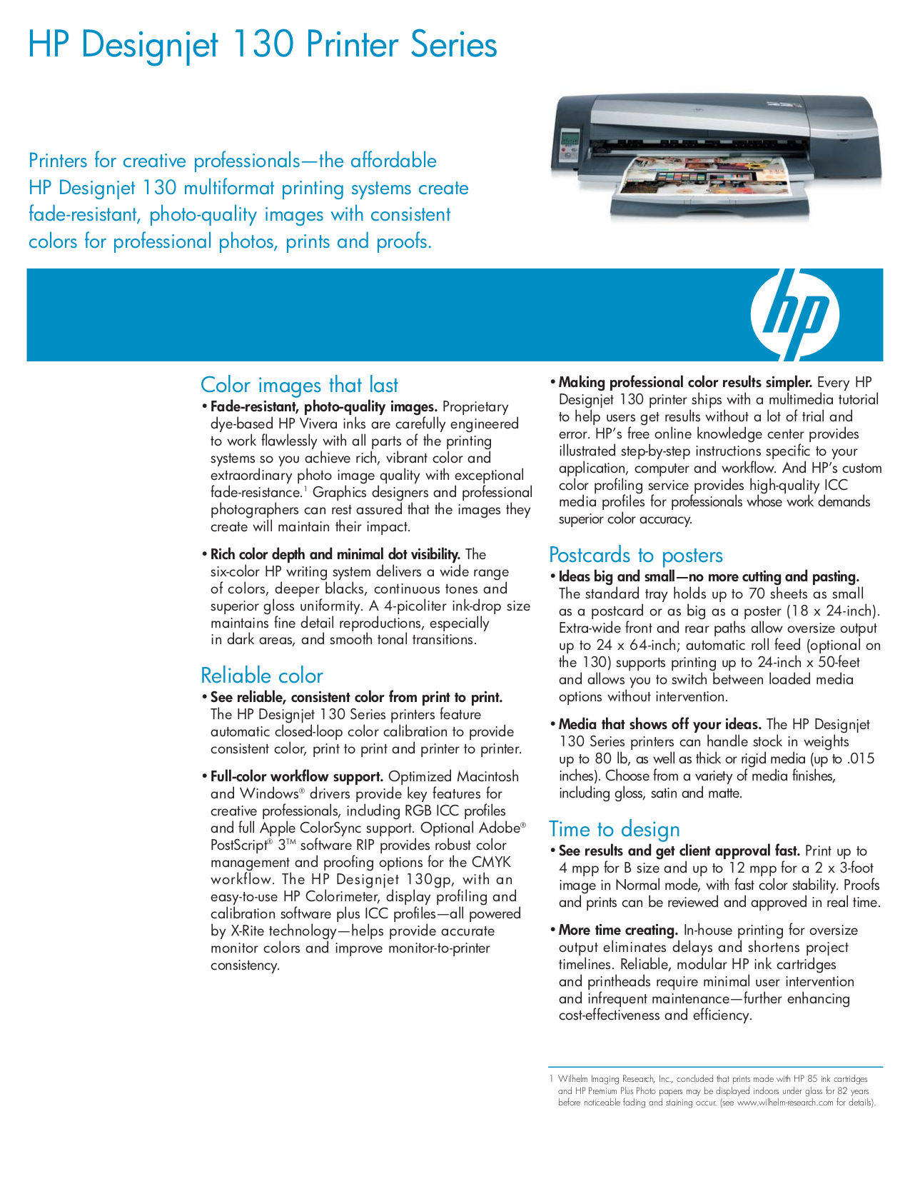 Download free pdf for HP Designjet 130nr Printer manual