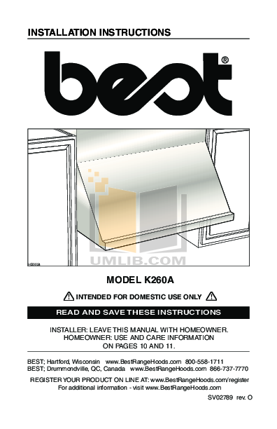 Download free pdf for Broan-NuTone EB12 Exterior Blowers Other manual