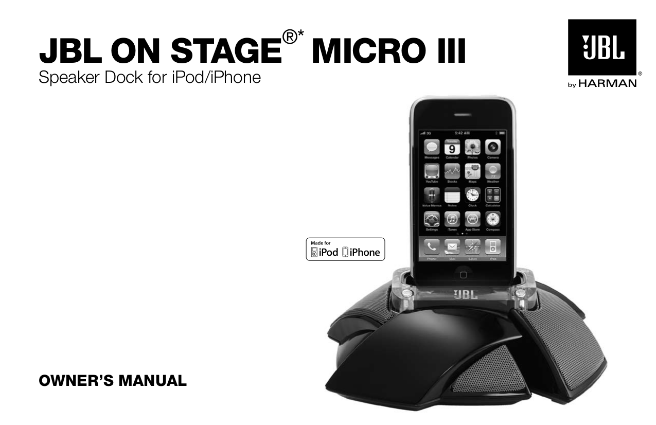 PDF manual for JBL Speaker PRO III