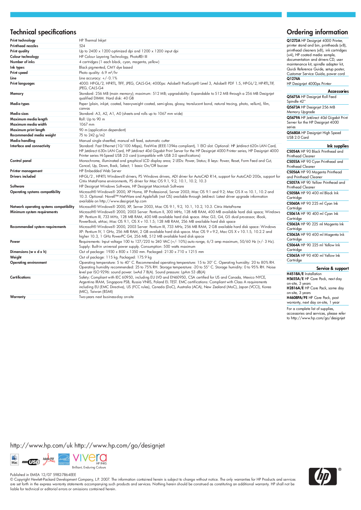 PDF manual for HP Printer Designjet 4000