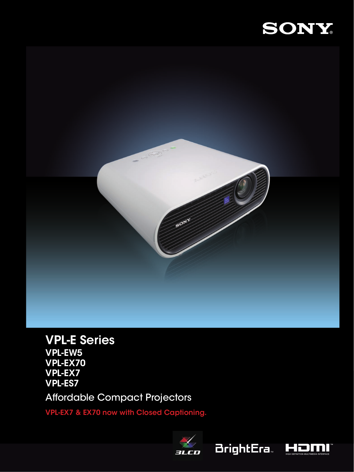Download free pdf for Sony VPL-EX7 Projector manual