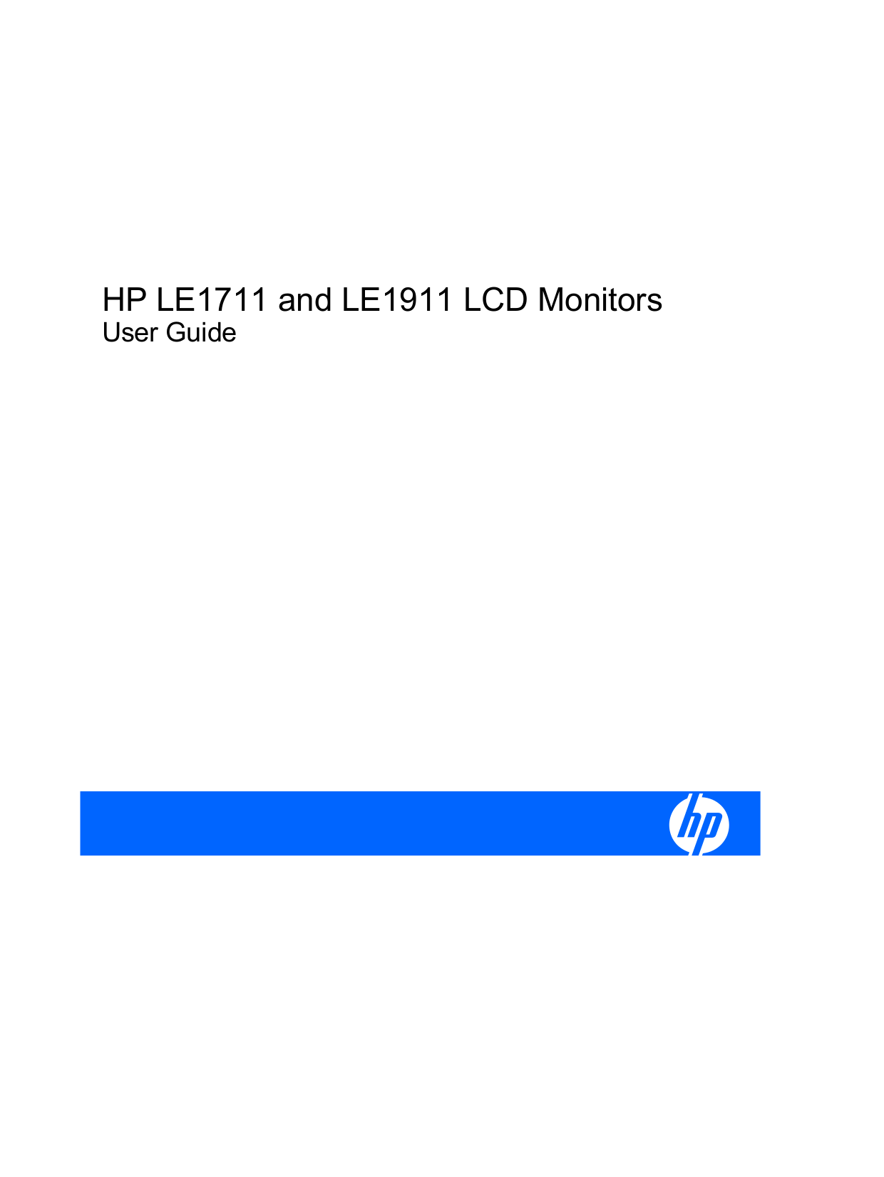 Download free pdf for HP Compaq LE1911 Monitor manual