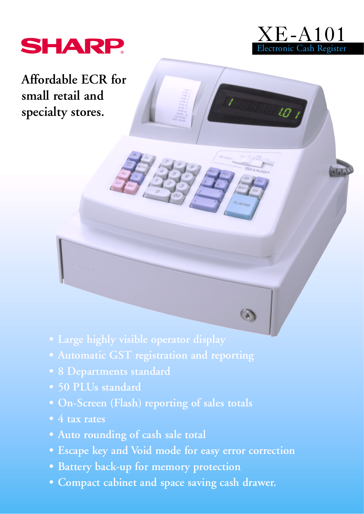 PDF manual for Sharp Other XE-A101 Cash Register