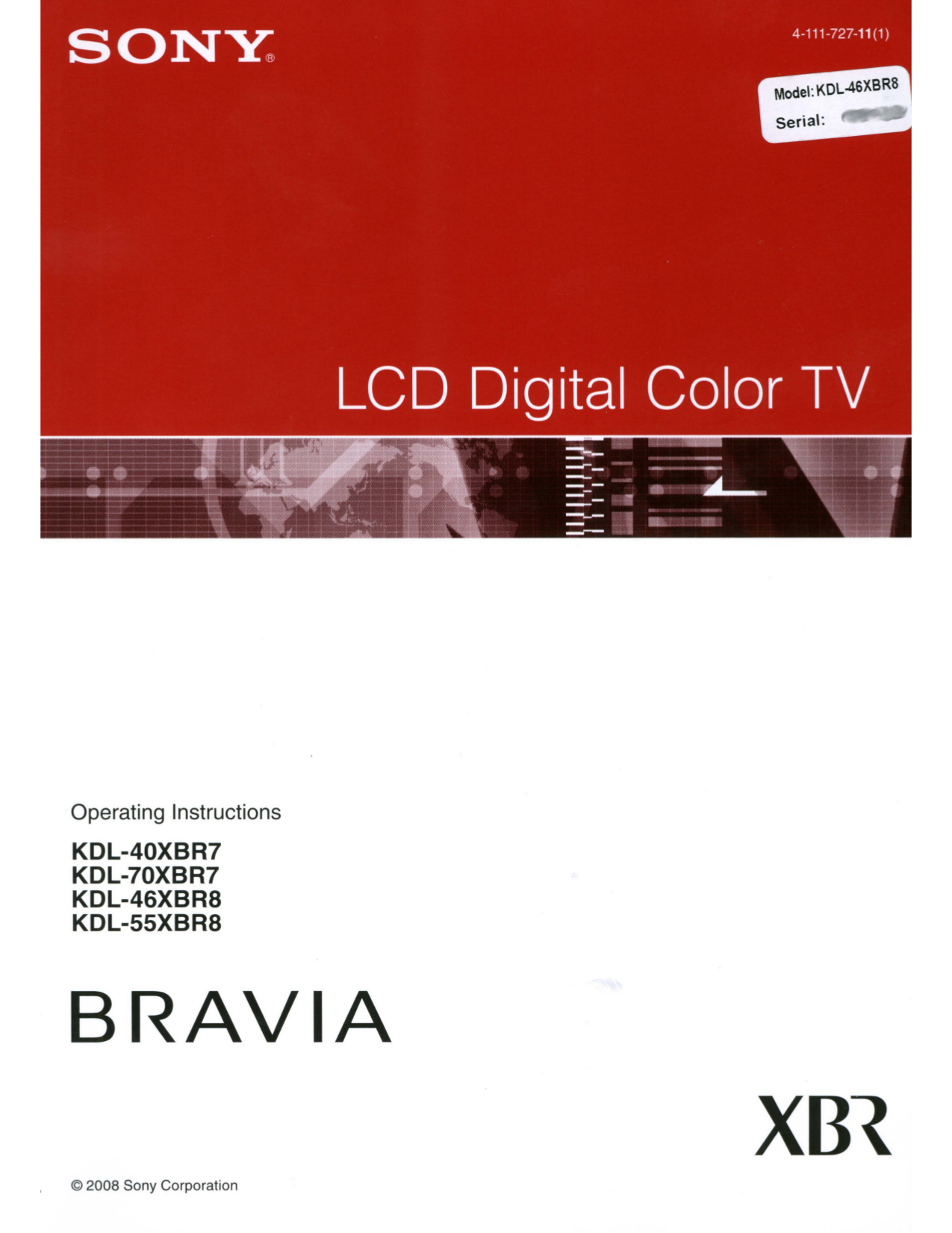 Download free pdf for Sony BRAVIA KDL-40XBR7 TV manual