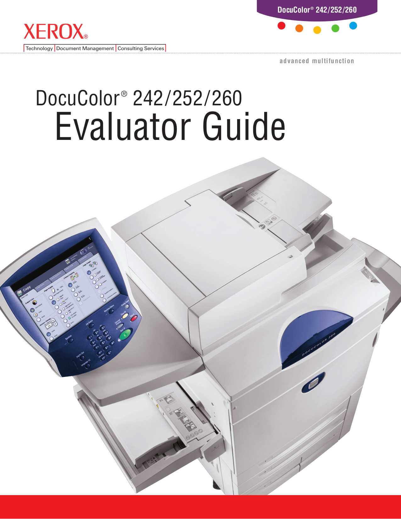 Download free pdf for Xerox DocuColor 242 Multifunction Printer manual