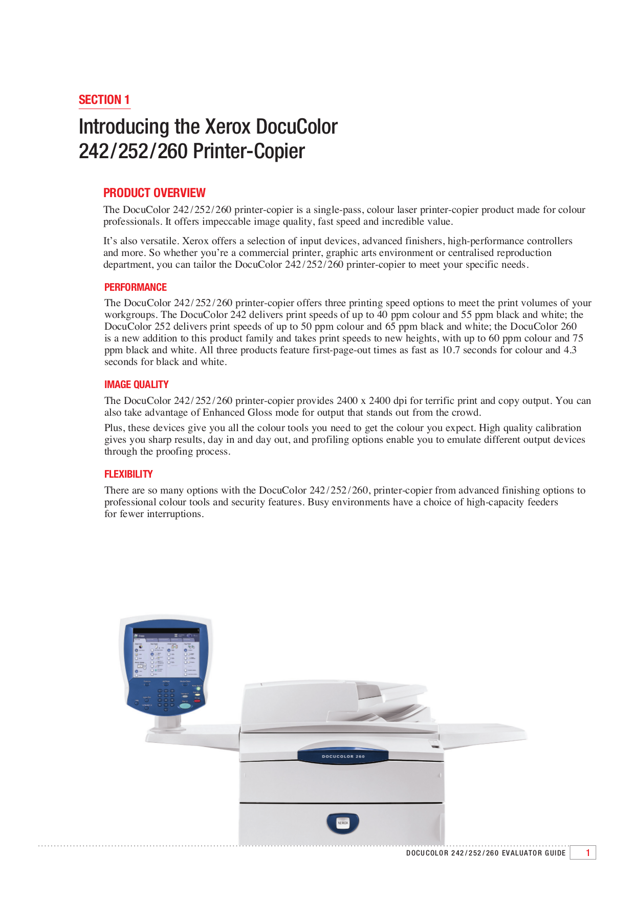 PDF manual for Xerox Multifunction Printer DocuColor 242