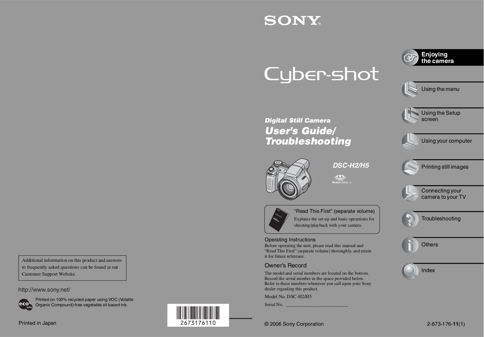 Download free pdf for Sony Cybershot,Cyber-shot DSC-H2 Digital Camera manual