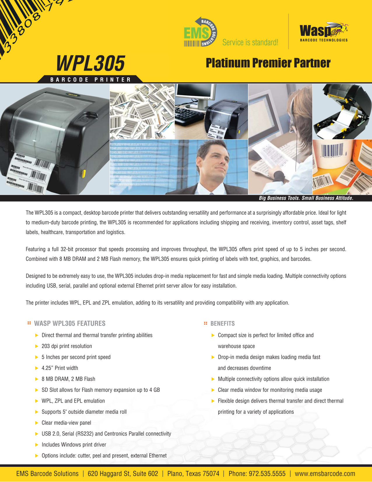 PDF manual for Wasp Printer WPL305