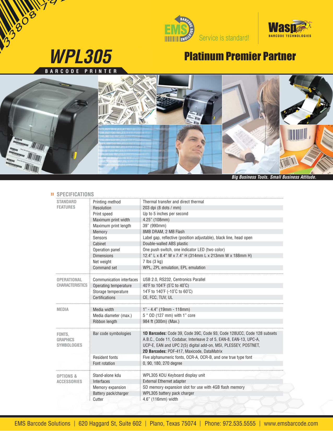 PDF manual for Wasp Printer WPL305