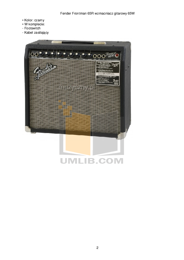 PDF manual for Fender Amp Frontman 65R