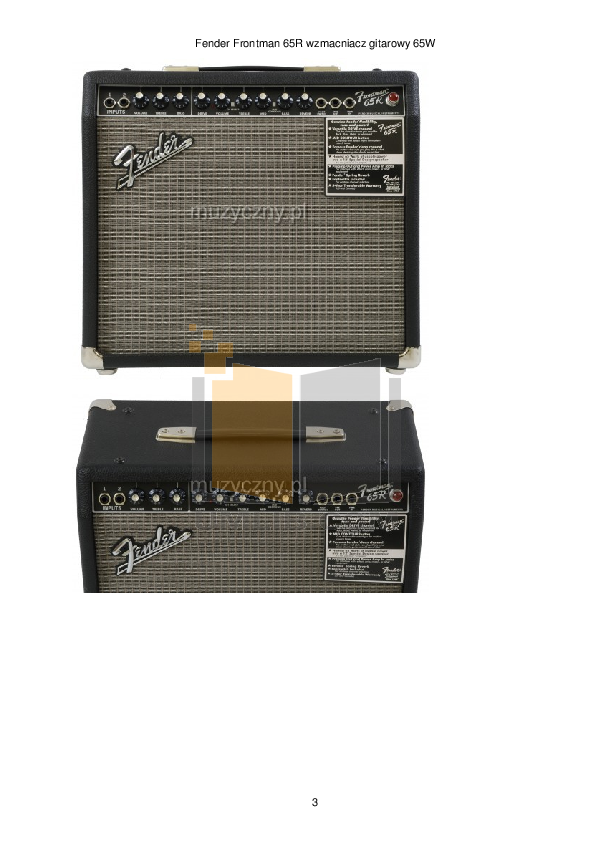 PDF manual for Fender Amp Frontman 65R