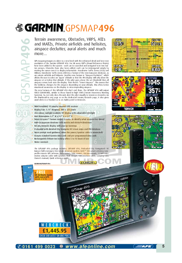 PDF manual for Garmin GPS GPSMAP 296