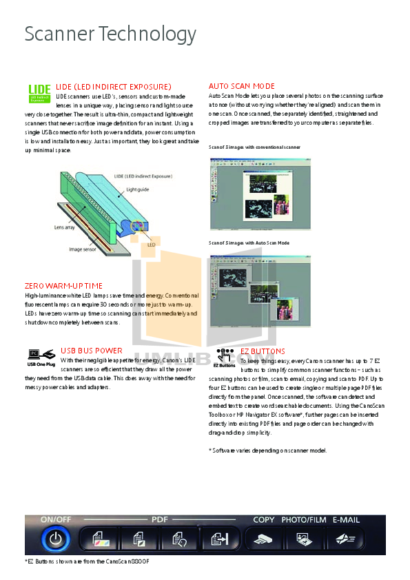 PDF manual for Canon Scanner CanoScan 8800F