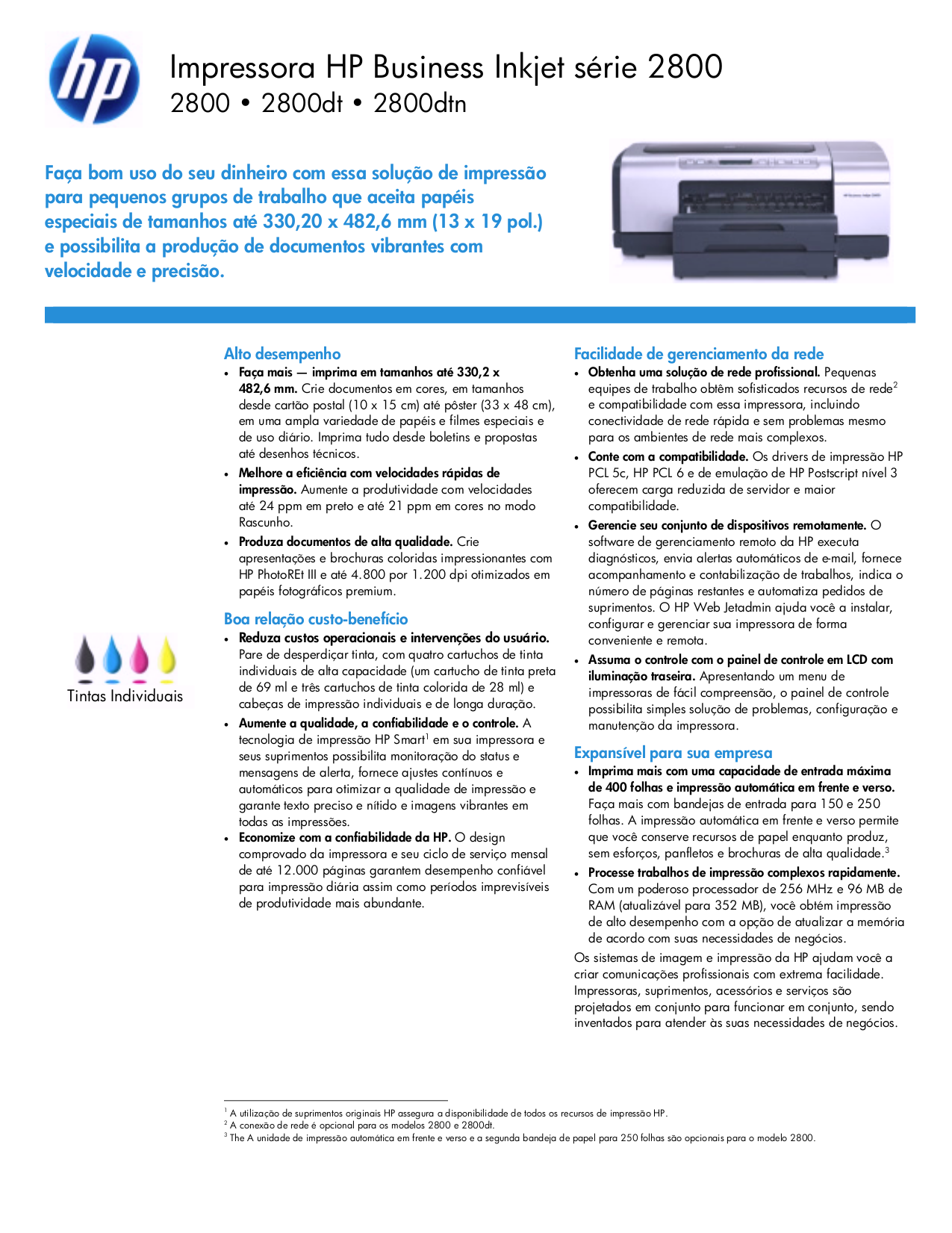 Download free pdf for HP Business Inkjet 2800 Printer manual