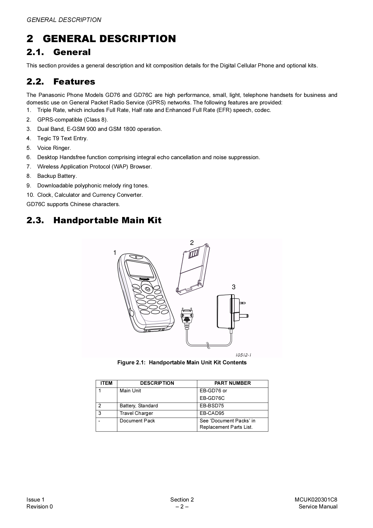 PDF manual for Panasonic Cell Phone EB-GD92
