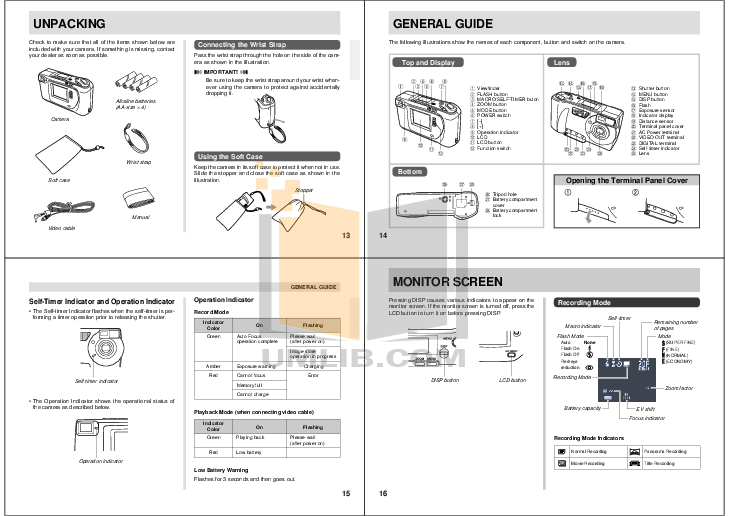 PDF manual for Casio Digital Camera QV-300