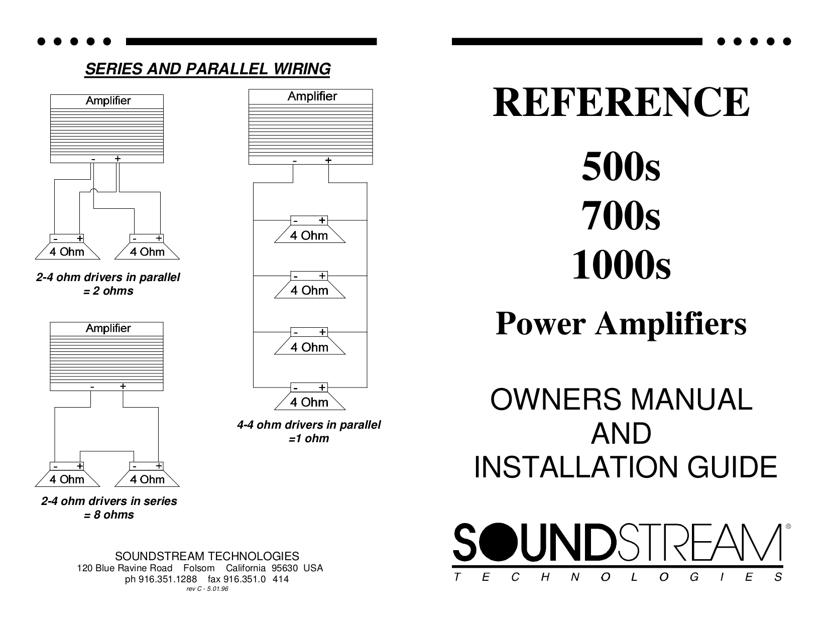 Download free pdf for Soundstream Reference Series 700S Car Amplifier ...