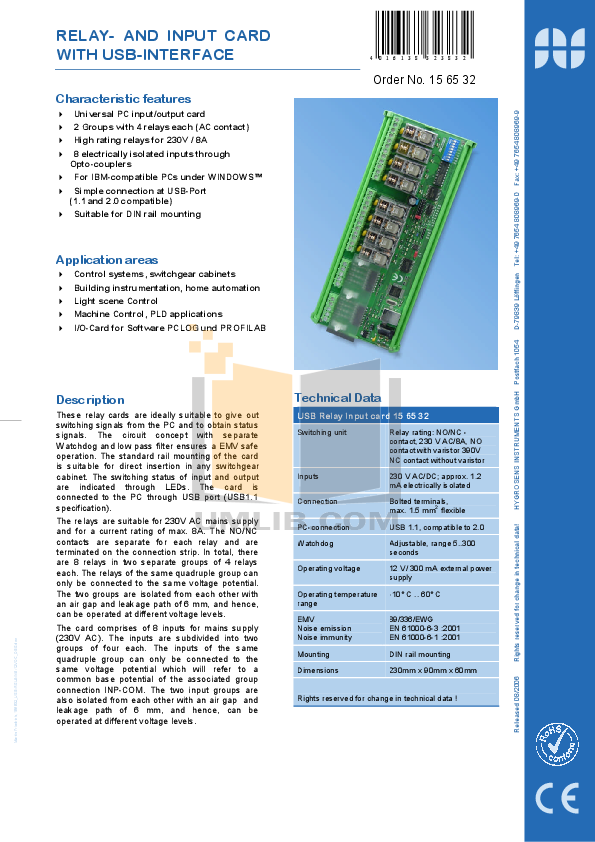 Download free pdf for Amx AXC-REL8 Relay Card Other manual