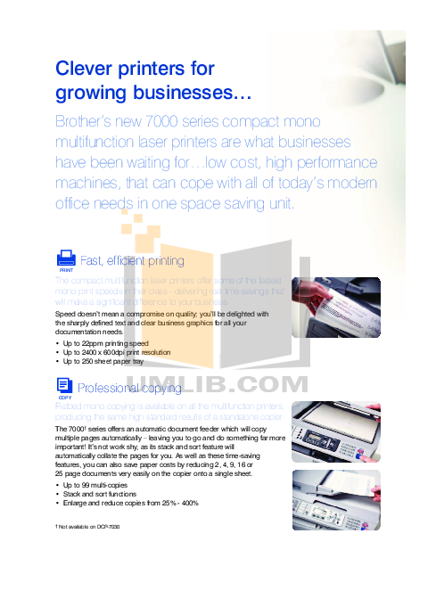 PDF manual for Brother Multifunction Printer DCP-7030