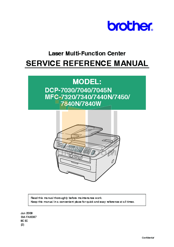 PDF manual for Brother Multifunction Printer DCP-7030