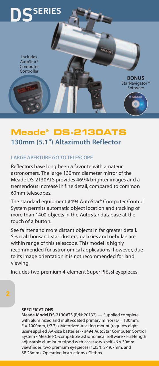 PDF manual for Meade Telescope DS-90