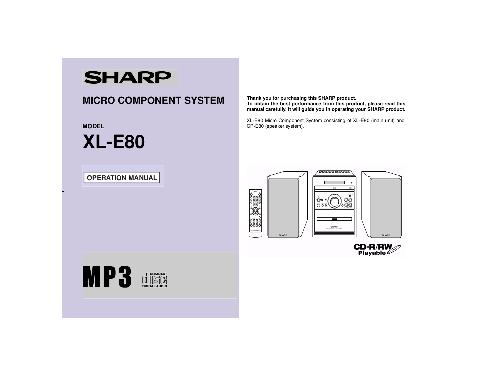 Download free pdf for Sharp XL-MP131 Stereo Systems Other manual