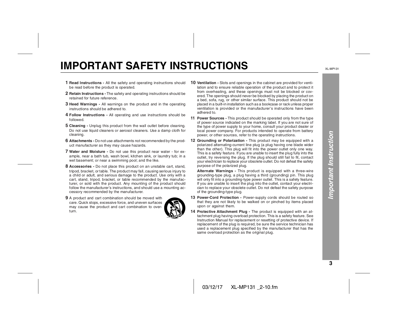 PDF manual for Sharp Other XL-MP131 Stereo Systems