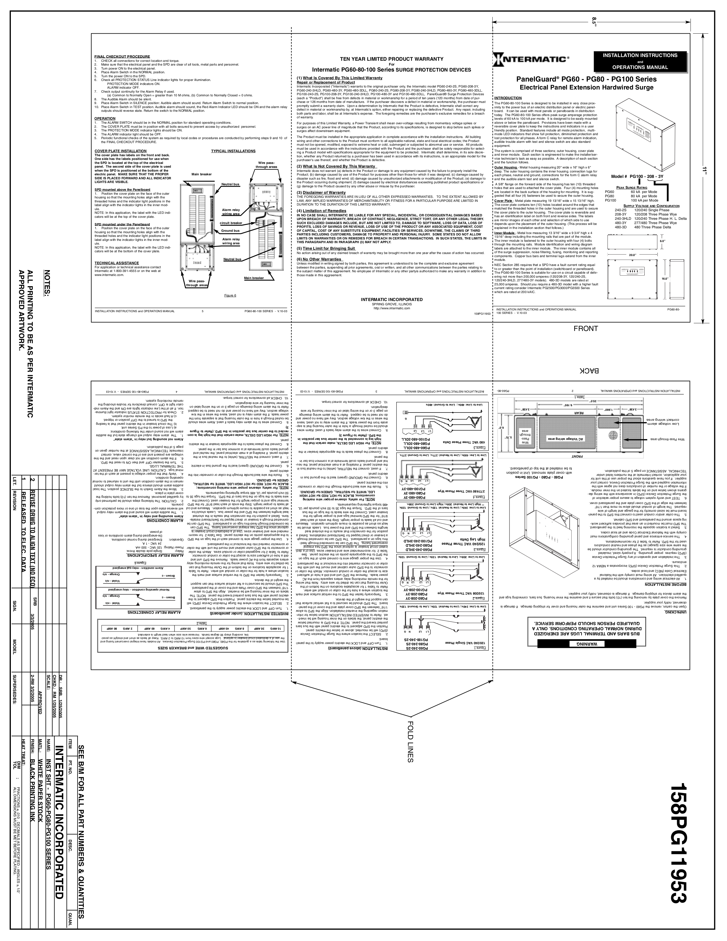 PDF manual for Intermatic Other PanelGuard PG100 Protection Device