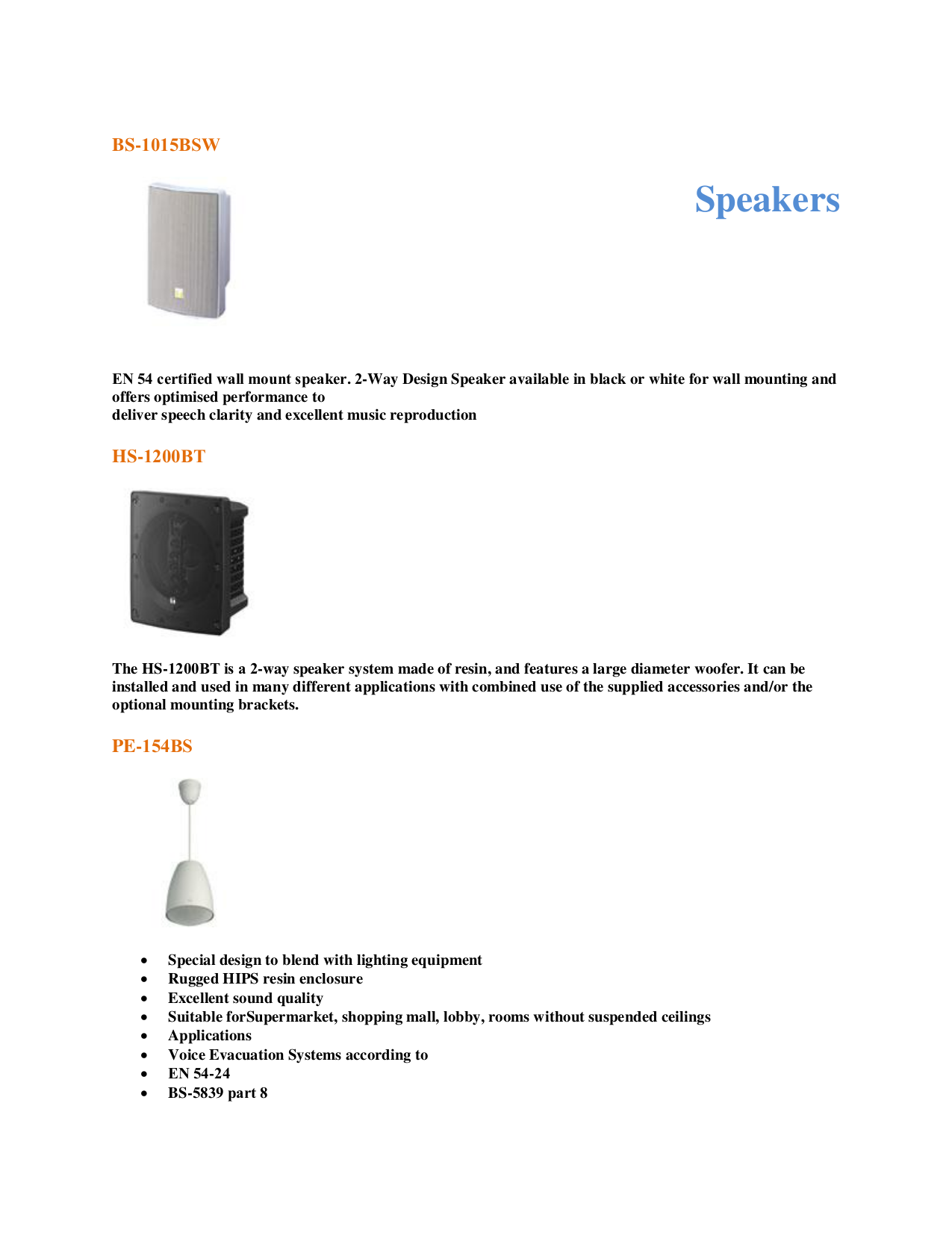 Download free pdf for Toa HS-1200BT Speaker System manual