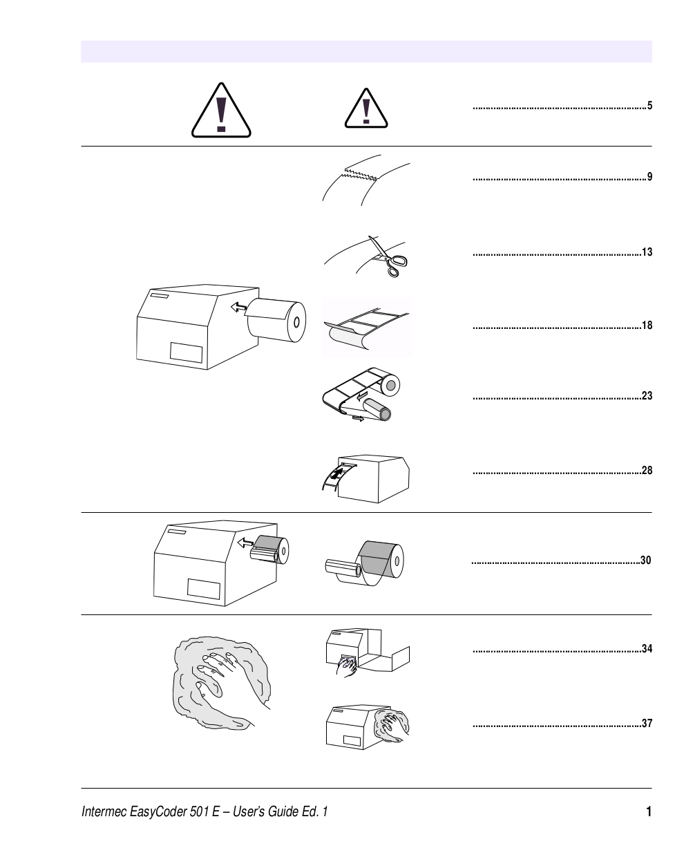 PDF manual for Intermec Printer EasyCoder 501E