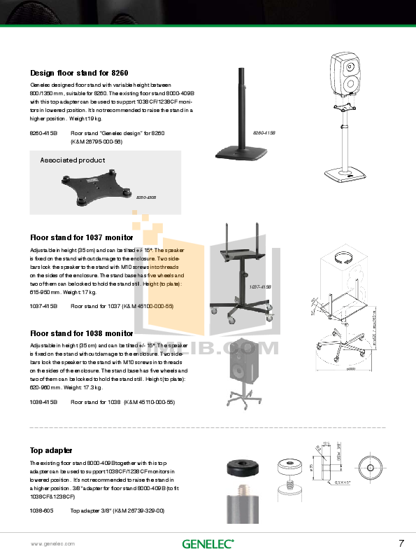 PDF manual for Genelec Speaker 1036A