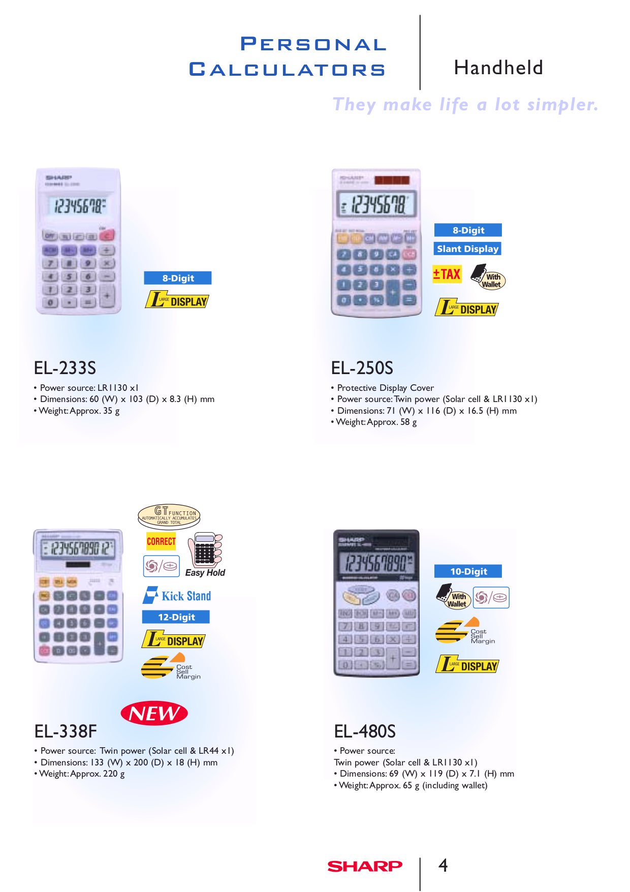 PDF manual for Sharp Calculator EL-506V