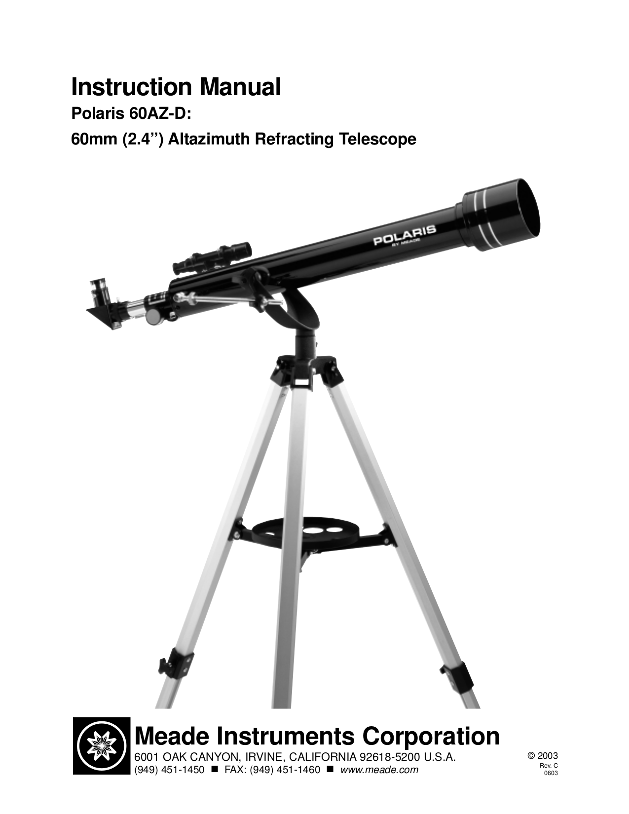 Download free pdf for Meade 114EQ-D Telescope manual