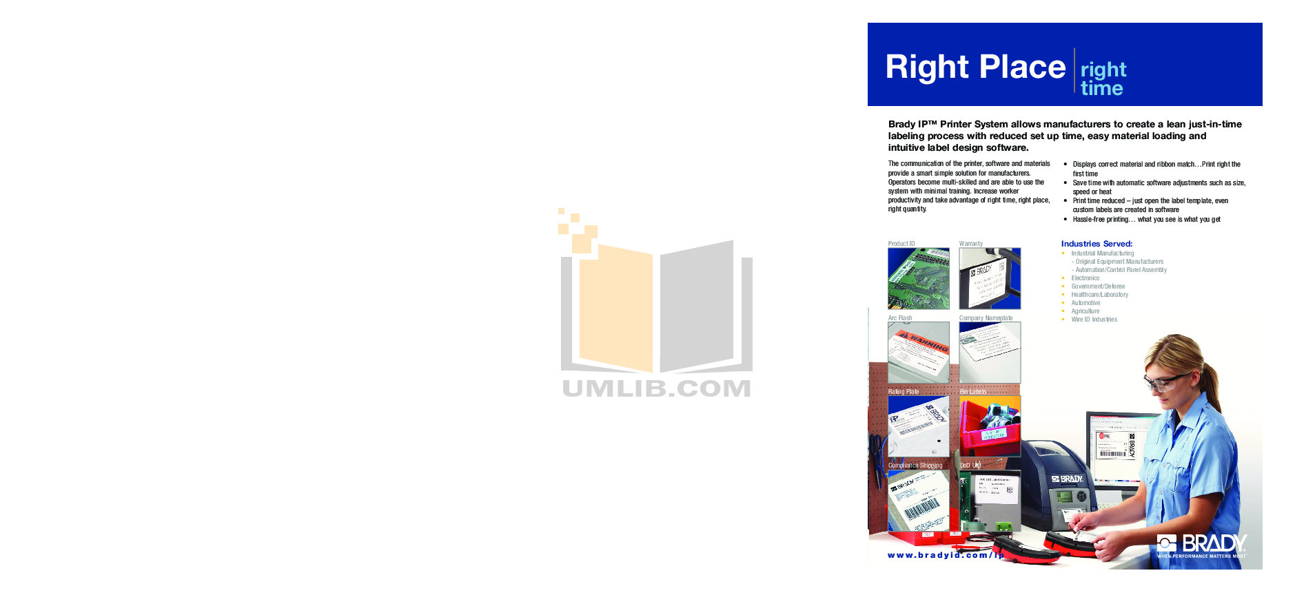 PDF manual for Brady Printer BP-IP300