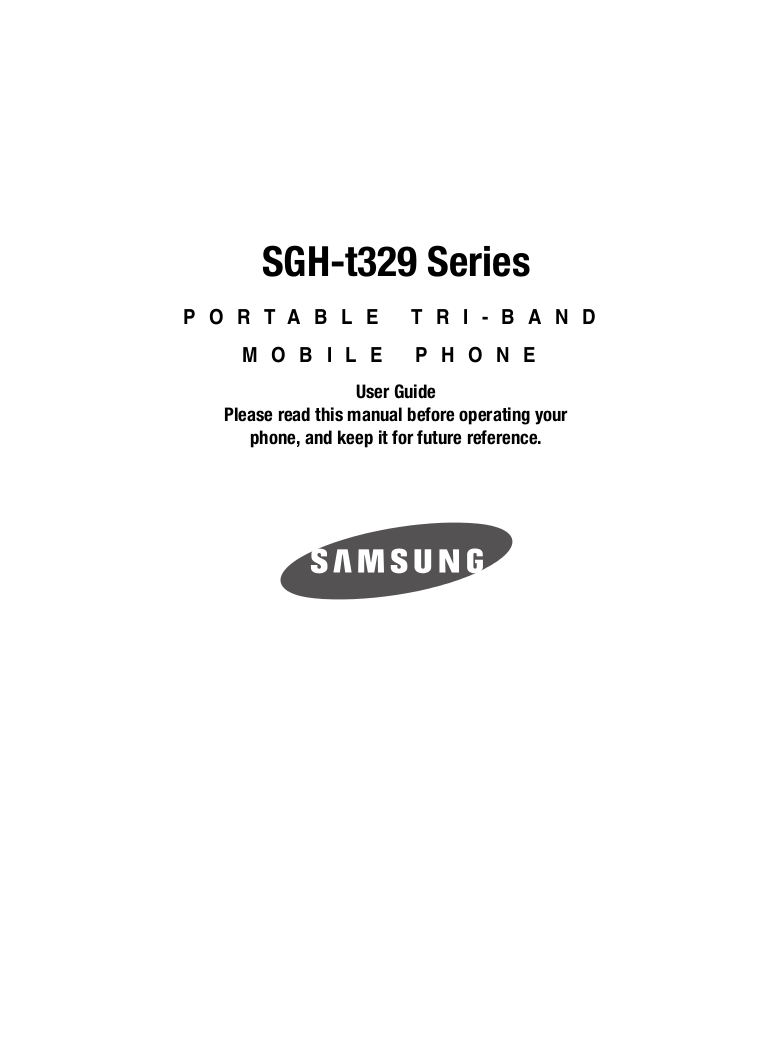 Download free pdf for Samsung SGH-T329 Cell Phone manual