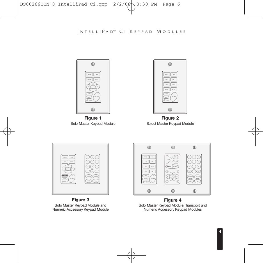 PDF manual for Niles Other Select IR Audio-Intellipad CI Keypad