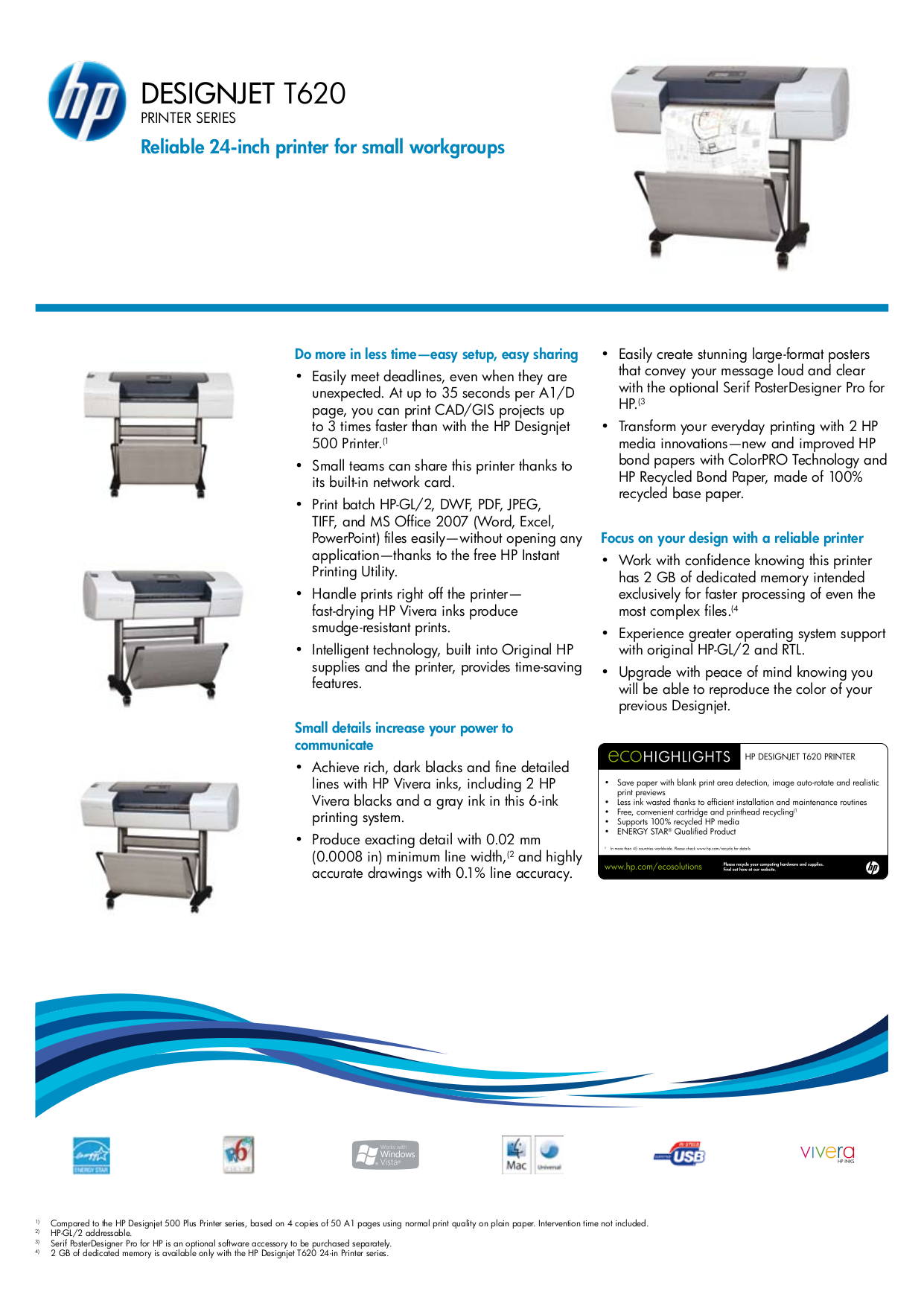 Download free pdf for HP Designjet T620 Printer manual