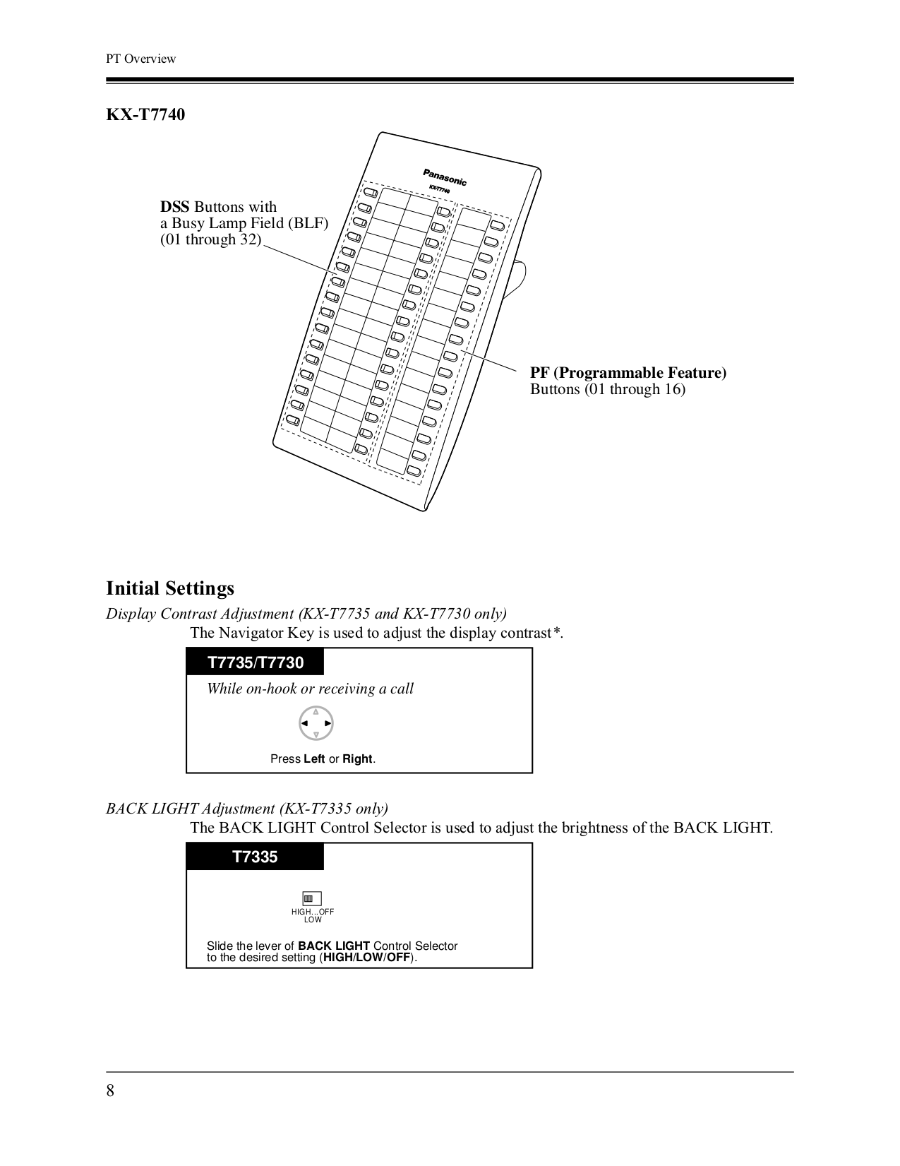 PDF manual for Panasonic Telephone KX-T7730